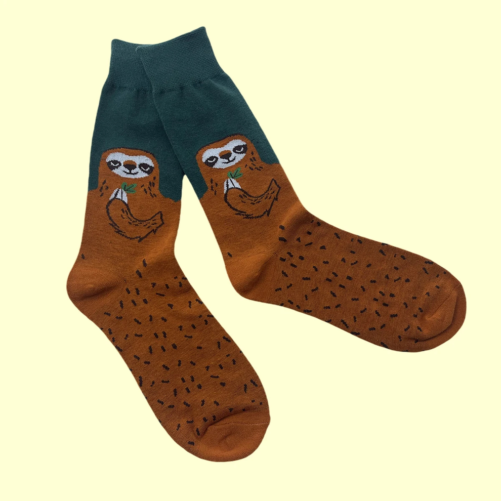 Relaxed Sloth Crew Socks – Ice Cream Cake
