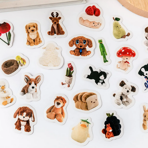 Stuffed Animal Sticker Pack (45 Stickers) – Ice Cream Cake