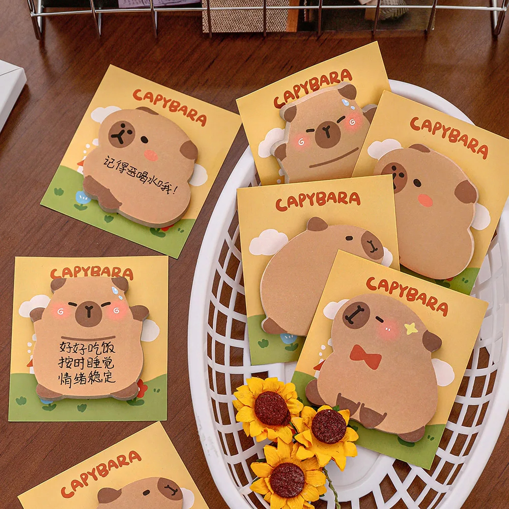 Capybara Sticky Memo Notes (Set of 4 Pads) – Ice Cream Cake