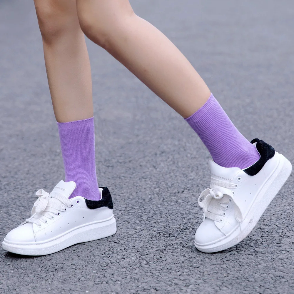 Pop Colour Rib Crew Socks (14 colours) – Ice Cream Cake
