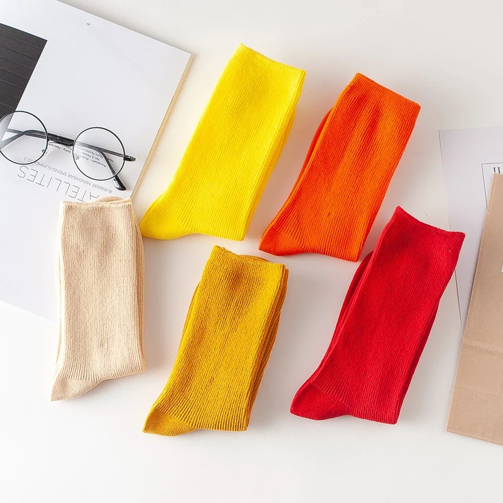 Pop Colour Rib Crew Socks (14 colours) – Ice Cream Cake