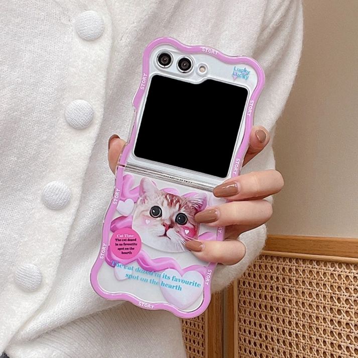Cutie Cats Galaxy Z Flip Phone Case (3 Designs) – Ice Cream Cake