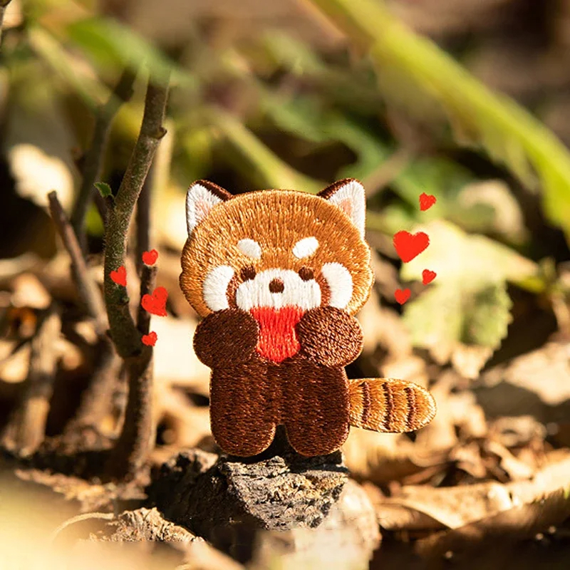 Red Panda Embroidered Iron-On Patch (12 Designs) – Ice Cream Cake