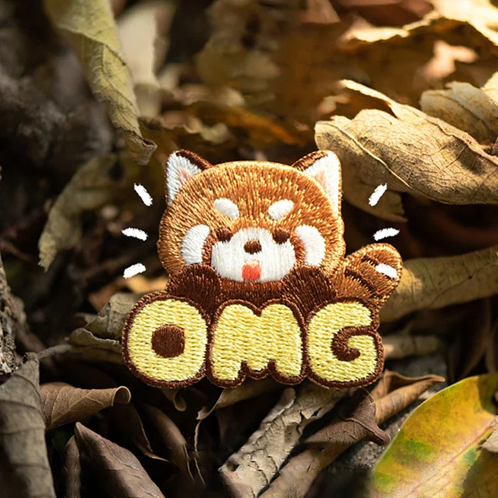 Red Panda Embroidered Iron-On Patch (12 Designs) – Ice Cream Cake