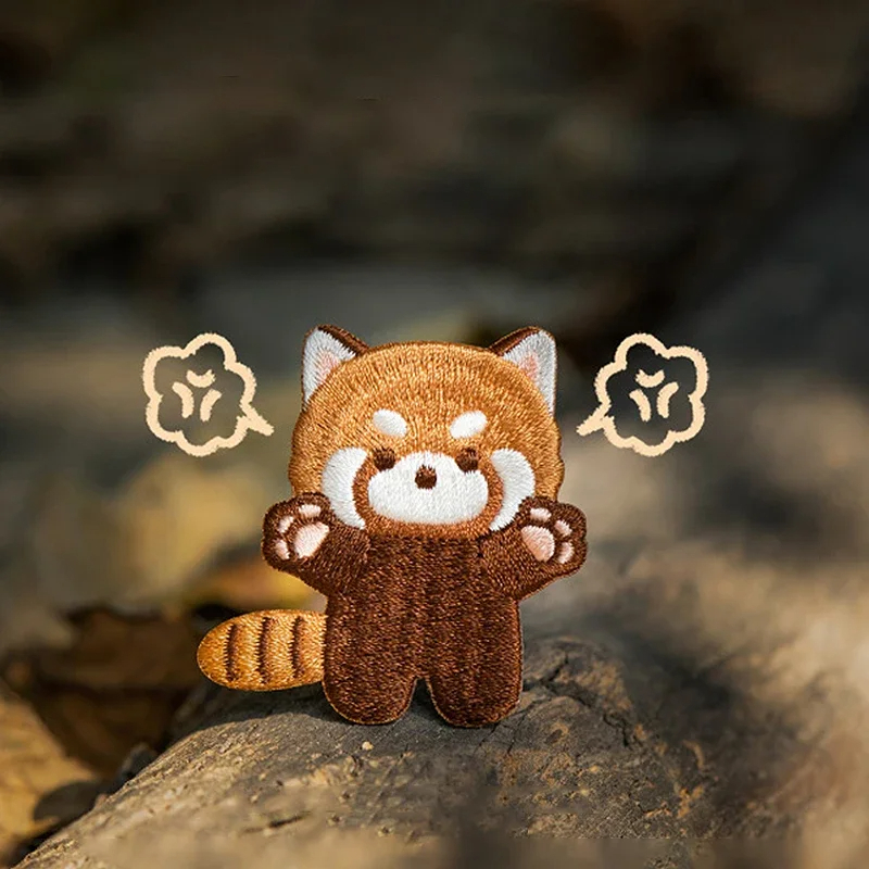Red Panda Embroidered Iron-On Patch (12 Designs) – Ice Cream Cake