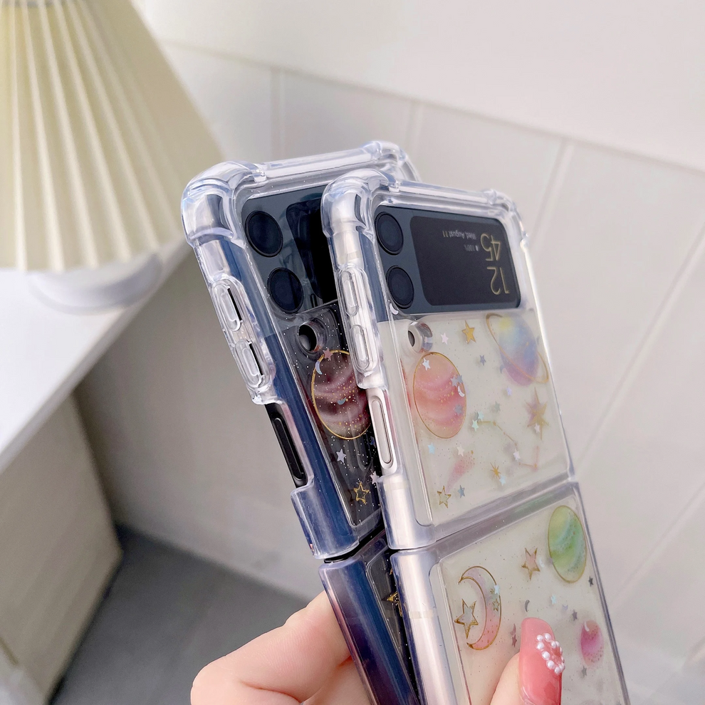 Outer Space Sparkle Galaxy Z Flip Phone Case – Ice Cream Cake