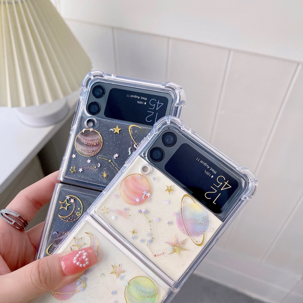 Outer Space Sparkle Galaxy Z Flip Phone Case – Ice Cream Cake