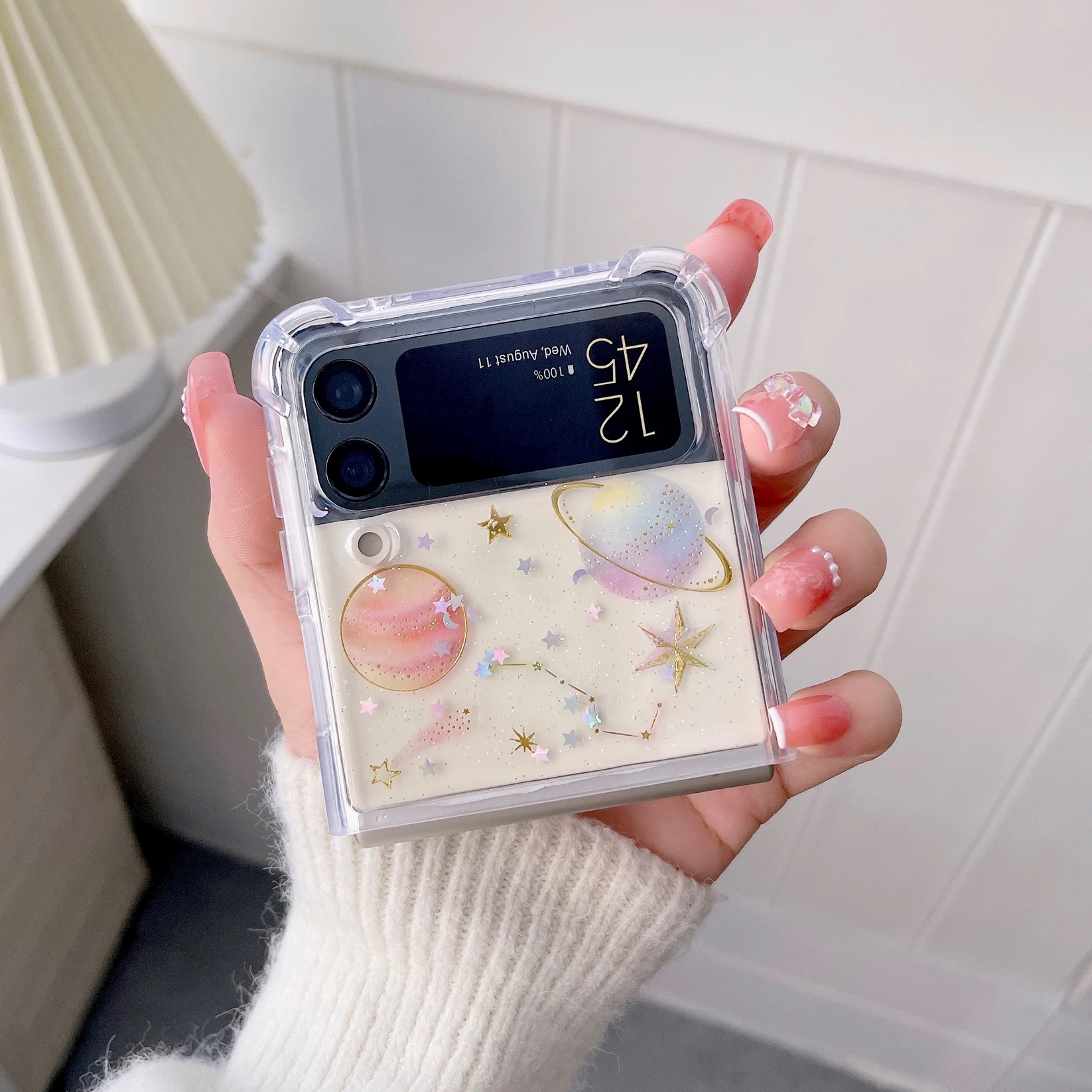 Outer Space Sparkle Galaxy Z Flip Phone Case – Ice Cream Cake