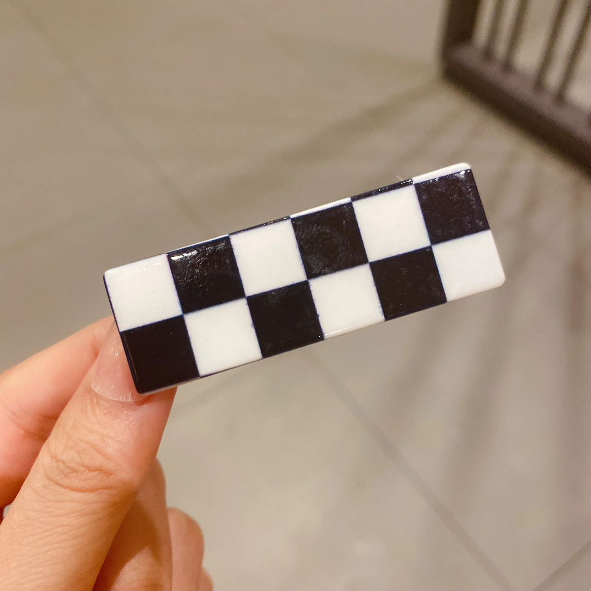 Glossy Checkerboard Hair Clip (8 Colours) – Ice Cream Cake