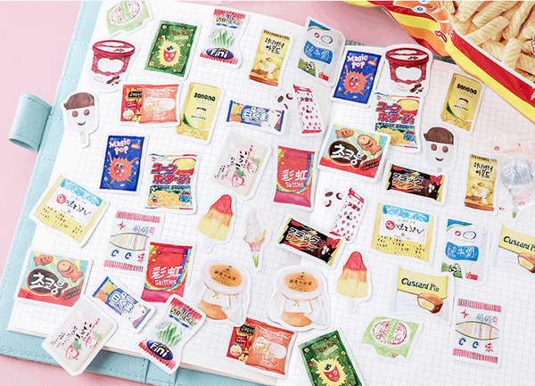 Asian Snacks Sticker Pack (46pcs) – Ice Cream Cake