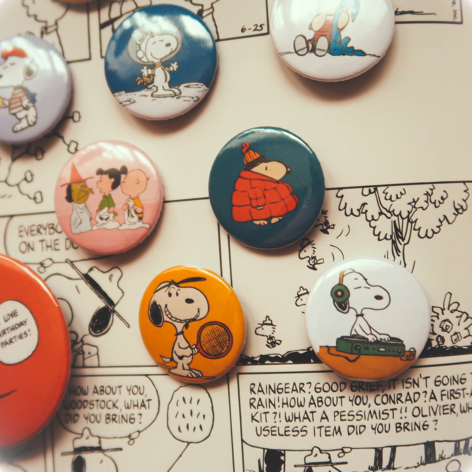 Snoopy/ Peanuts Comics Vintage Style Button Pin Badges – Ice Cream Cake
