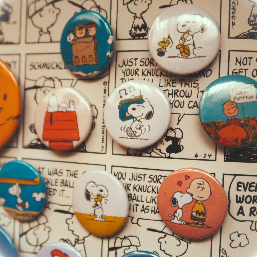 Snoopy/ Peanuts Comics Vintage Style Button Pin Badges – Ice Cream Cake