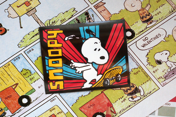 Snoopy Vinyl Sticker // Skateboarding Snoopy from Peanuts Comics Gloss ...