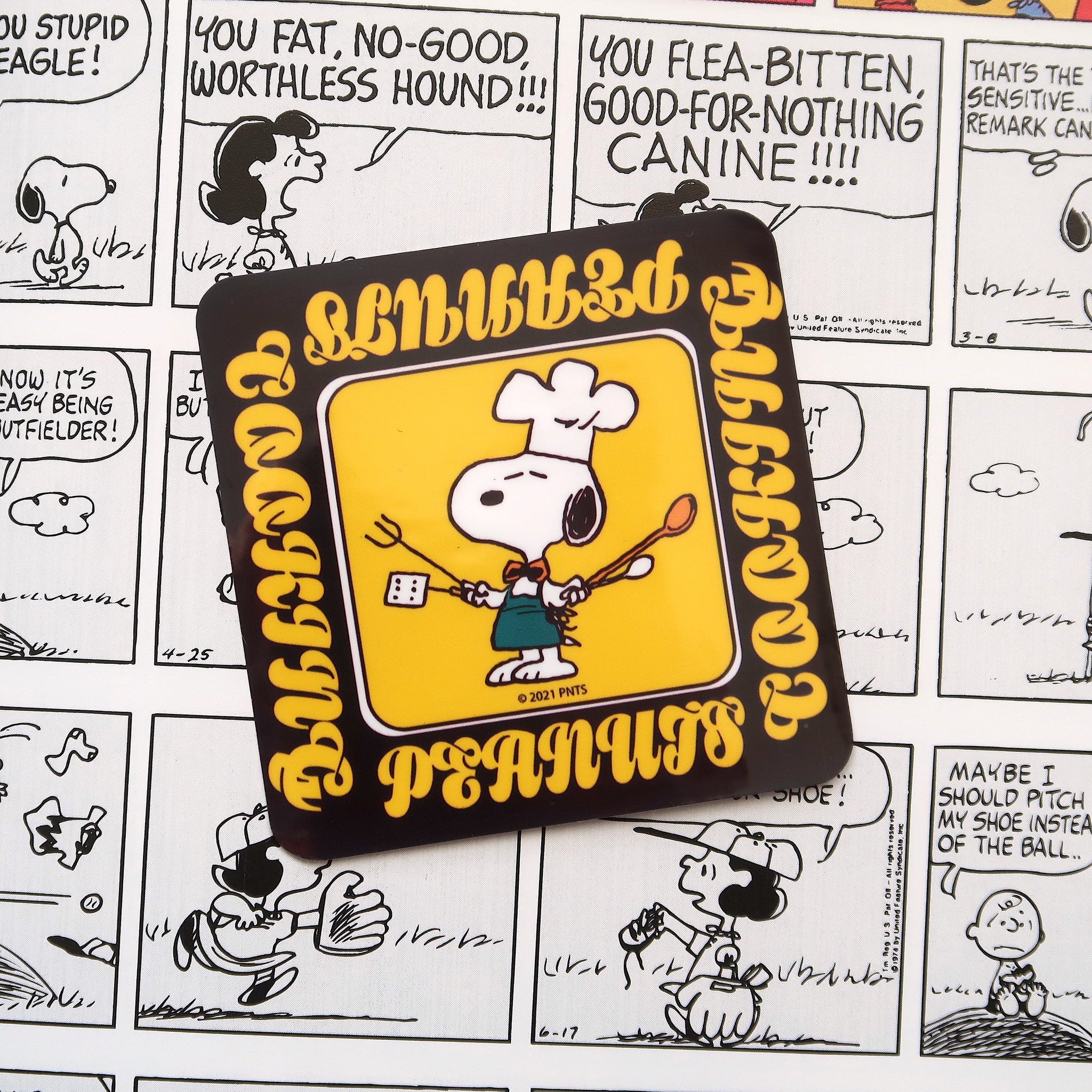 Snoopy Vinyl Sticker // Chef Cook Snoopy from Peanuts comics Retro Let ...