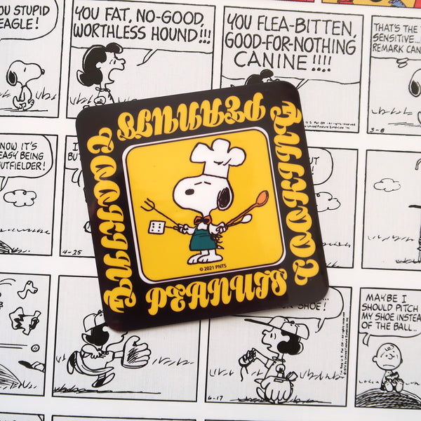 Snoopy Vinyl Sticker // Chef Cook Snoopy from Peanuts comics Retro Let ...