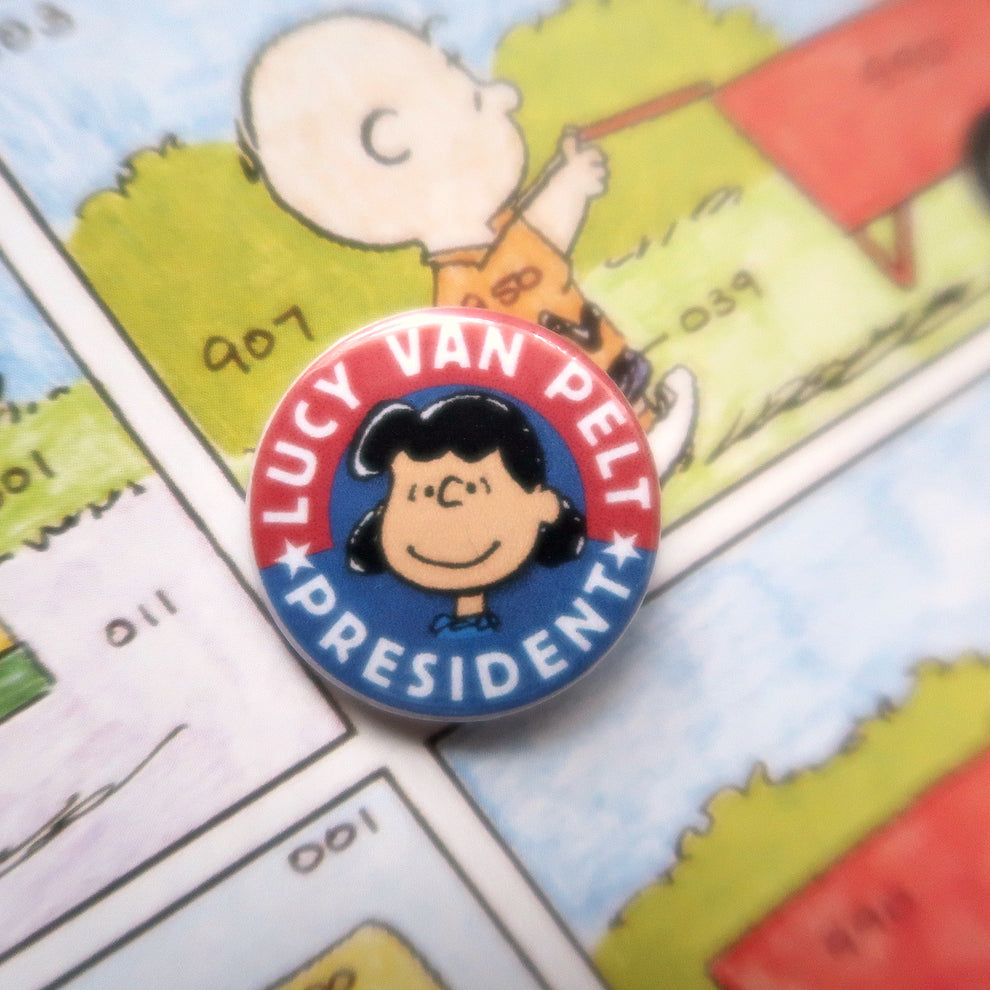 Snoopy/Peanuts Comics Vintage Style Presidential Election Pin Badge Bu ...