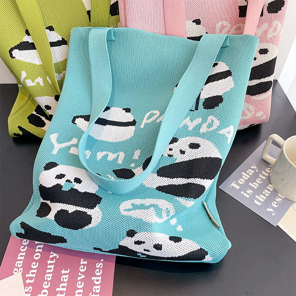 Snacking Pandas Knitted Tote (3 Colours) – Ice Cream Cake