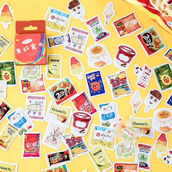 Asian Snacks Sticker Pack (46pcs) – Ice Cream Cake