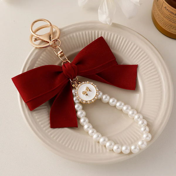 Coquette Ribbon Bow and Pearls Clip On Charm (6 Colours) – Ice Cream Cake