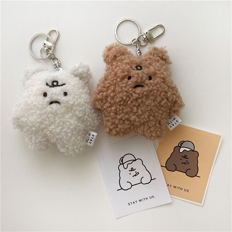 Grumpy Teddy Character Plush Keychain (3 Colours, 2 Designs) – Ice ...