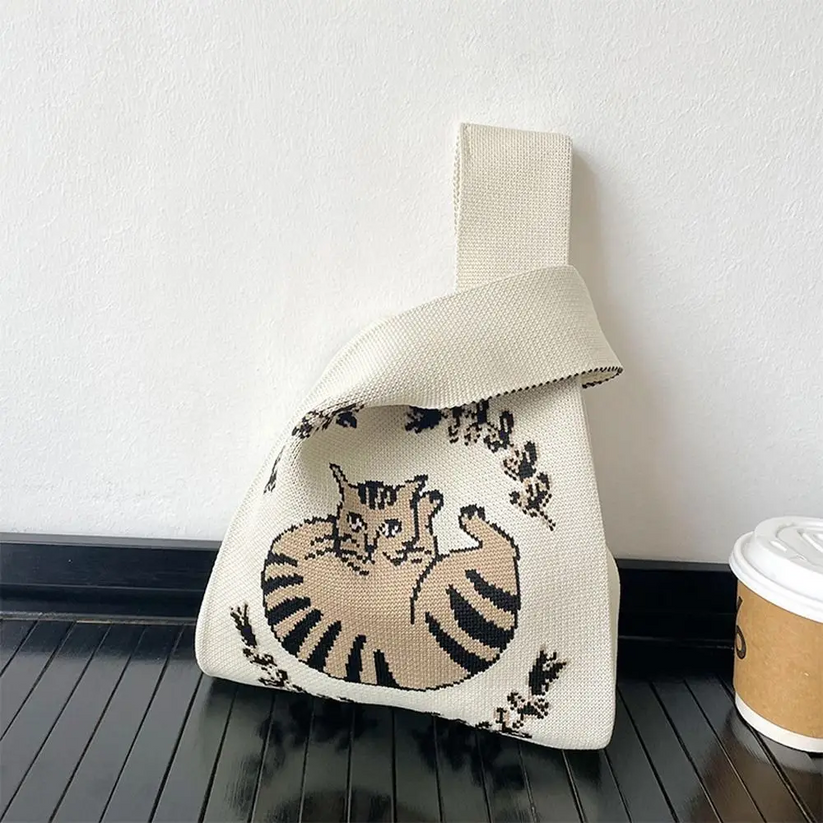Roly Poly Cats Knitted Mini Tote (4 Colours) – Ice Cream Cake