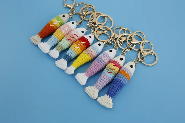 Sardine Crochet Keychain (8 Colours) – Ice Cream Cake