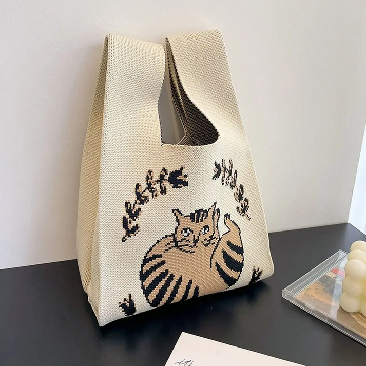 Roly Poly Cats Knitted Mini Tote (4 Colours) – Ice Cream Cake