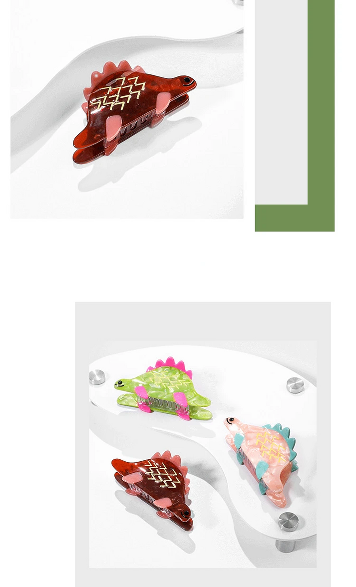 Stegosaurus Acrylic Hair Claw Clip (3 Colours) – Ice Cream Cake