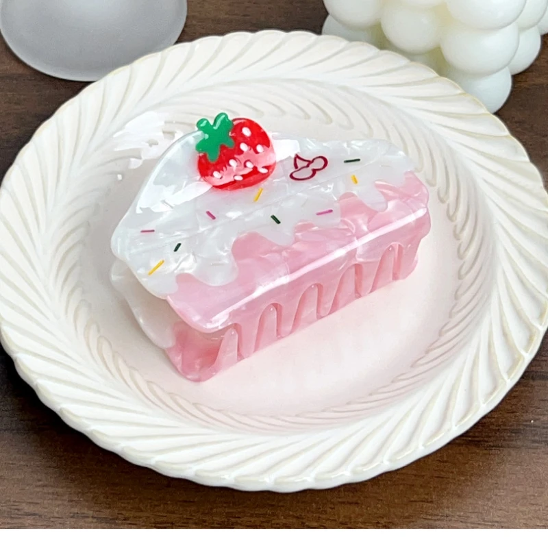 Strawberry Cake Acrylic Hair Claw Clip – Ice Cream Cake