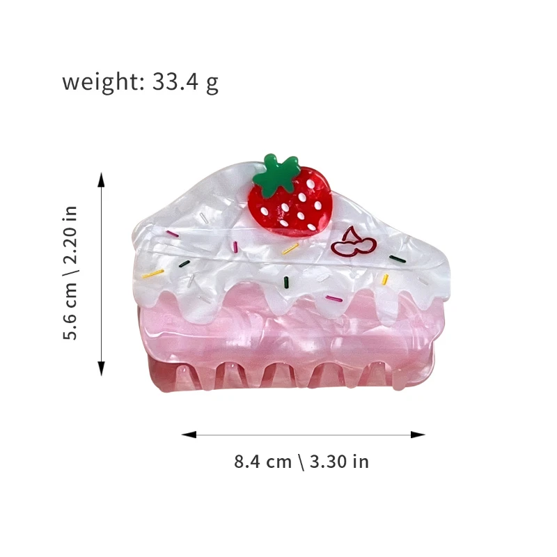 Strawberry Cake Acrylic Hair Claw Clip – Ice Cream Cake