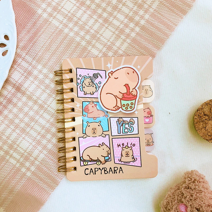 Capybara Mini Tabbed Notebook (4 Designs) – Ice Cream Cake