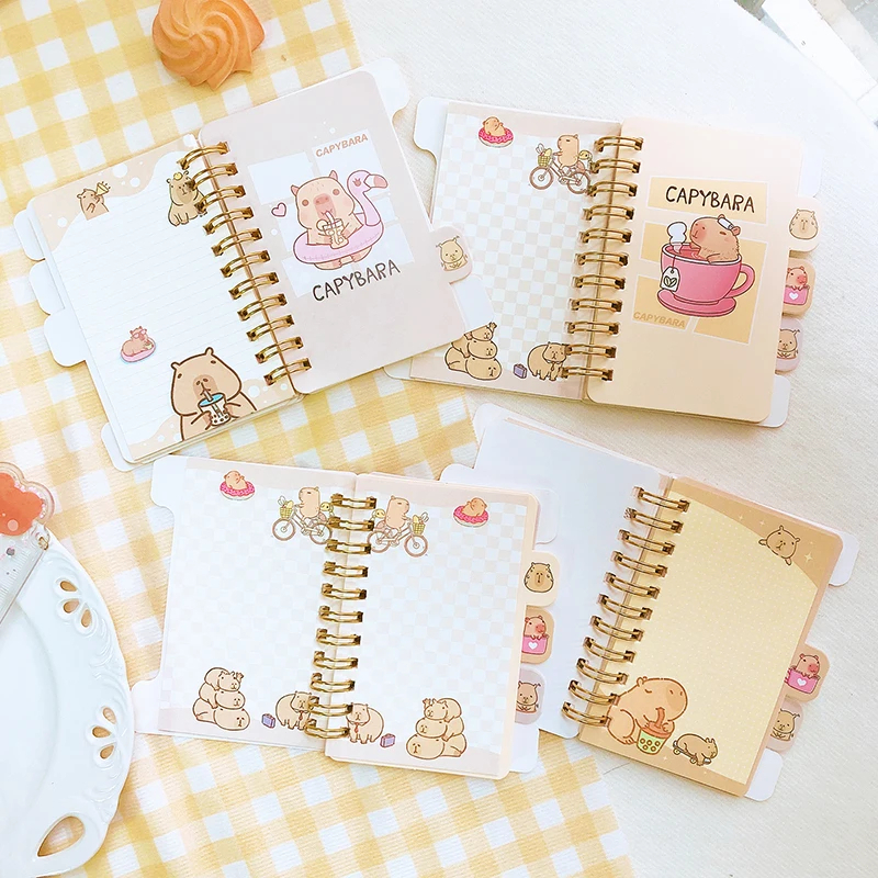 Capybara Mini Tabbed Notebook (4 Designs) – Ice Cream Cake