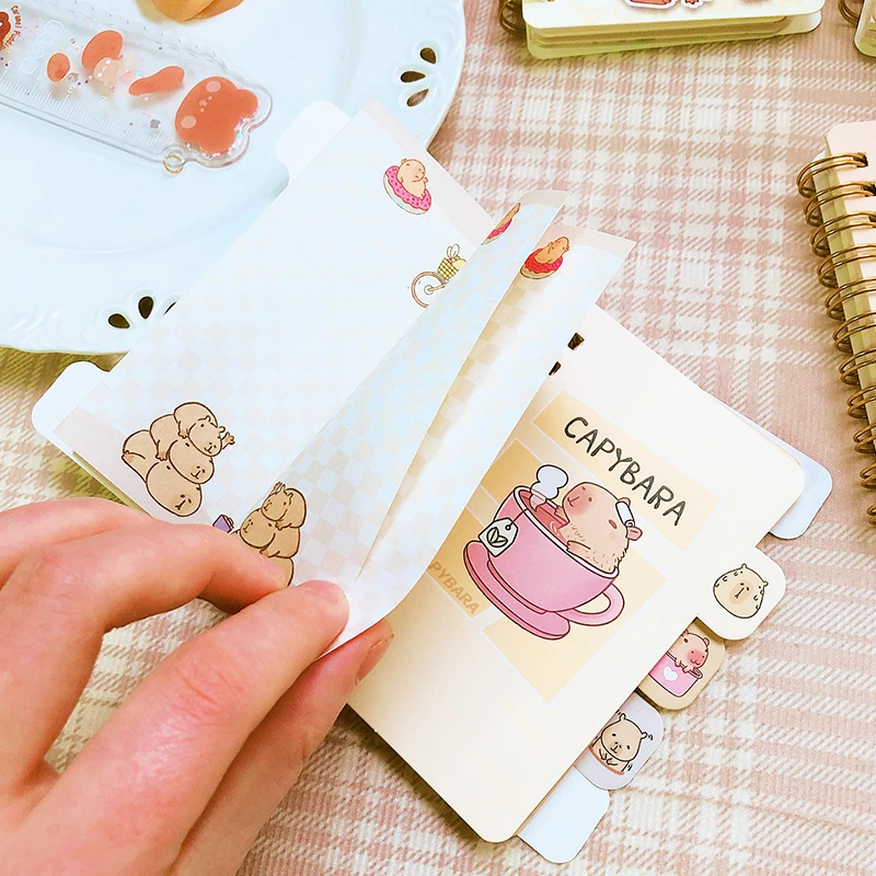 Capybara Mini Tabbed Notebook (4 Designs) – Ice Cream Cake