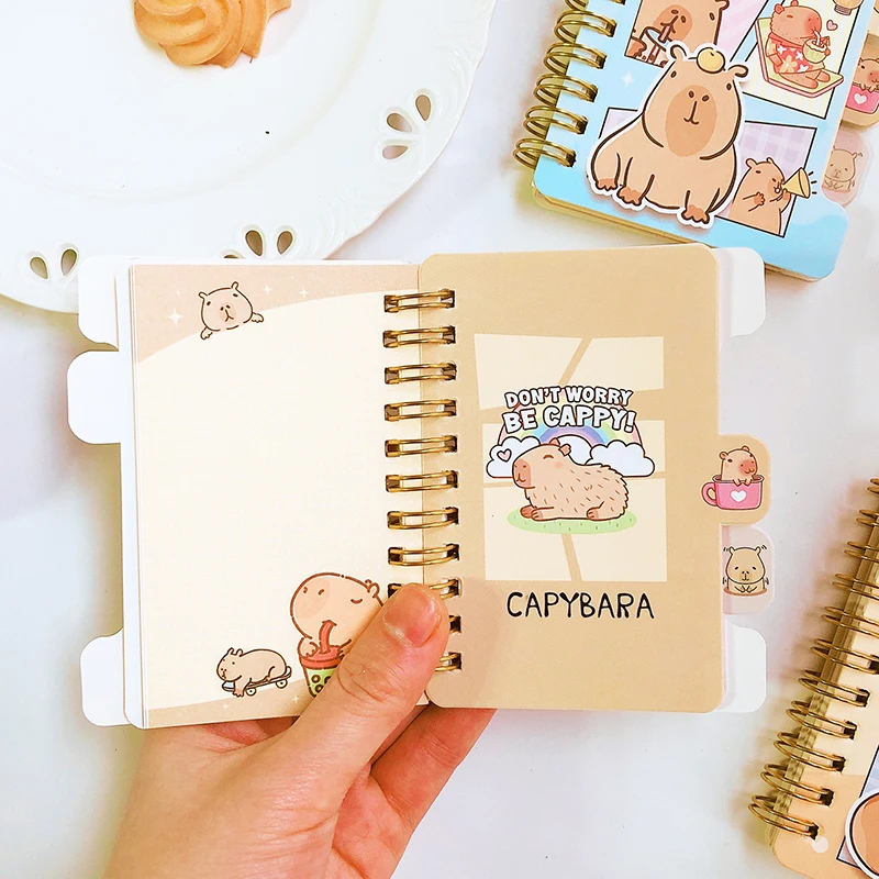 Capybara Mini Tabbed Notebook (4 Designs) – Ice Cream Cake