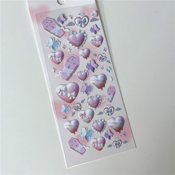 Pastel Goth Heart Deco Stickers (6 Colours) – Ice Cream Cake