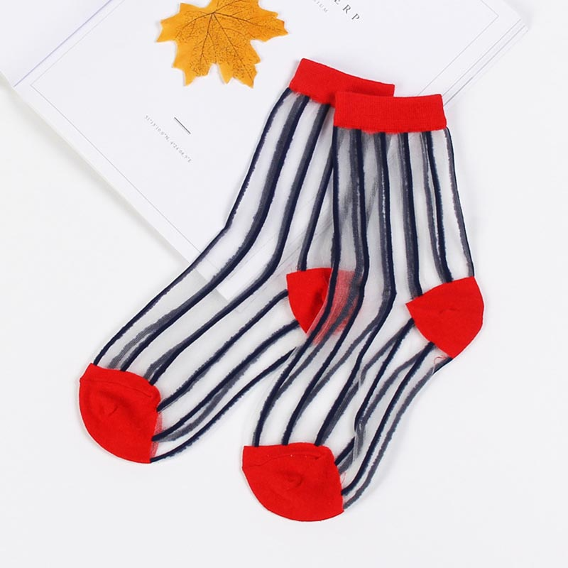 Transparent Stripe Crew Socks (2 Colours) – Ice Cream Cake