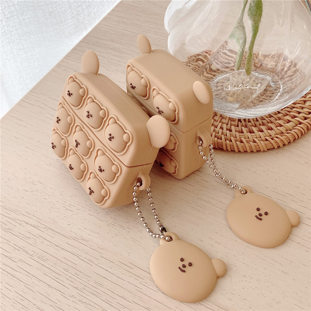 Teddy Bear Fidget Airpod Case Cover – Ice Cream Cake