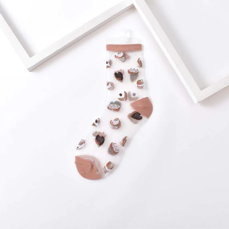 Transparent Food Pattern Crew Socks (9 Designs) – Ice Cream Cake