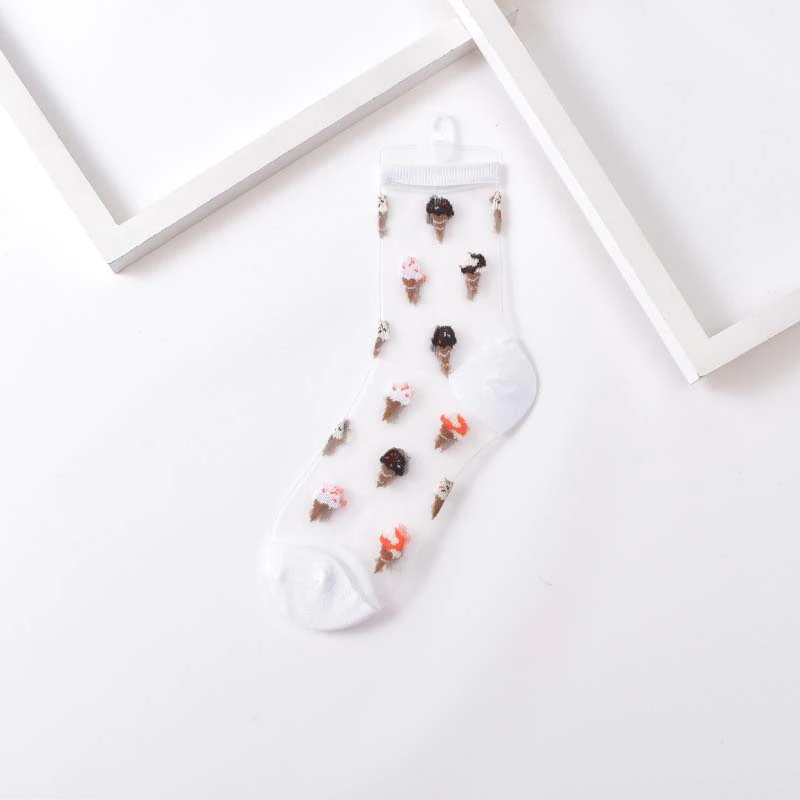 Transparent Food Pattern Crew Socks (9 Designs) – Ice Cream Cake
