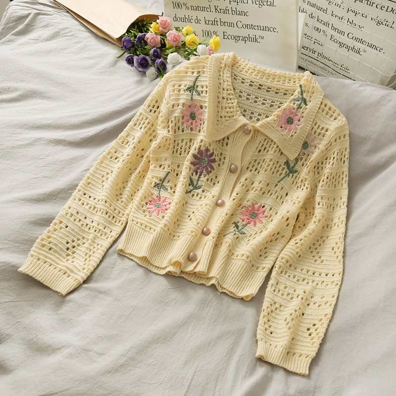 Collared Cottagecore Flower Cardigan (3 Colours) – Ice Cream Cake