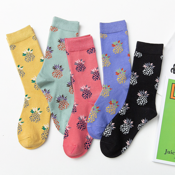Pastel Pineapple Crew Socks (5 Colours) – Ice Cream Cake
