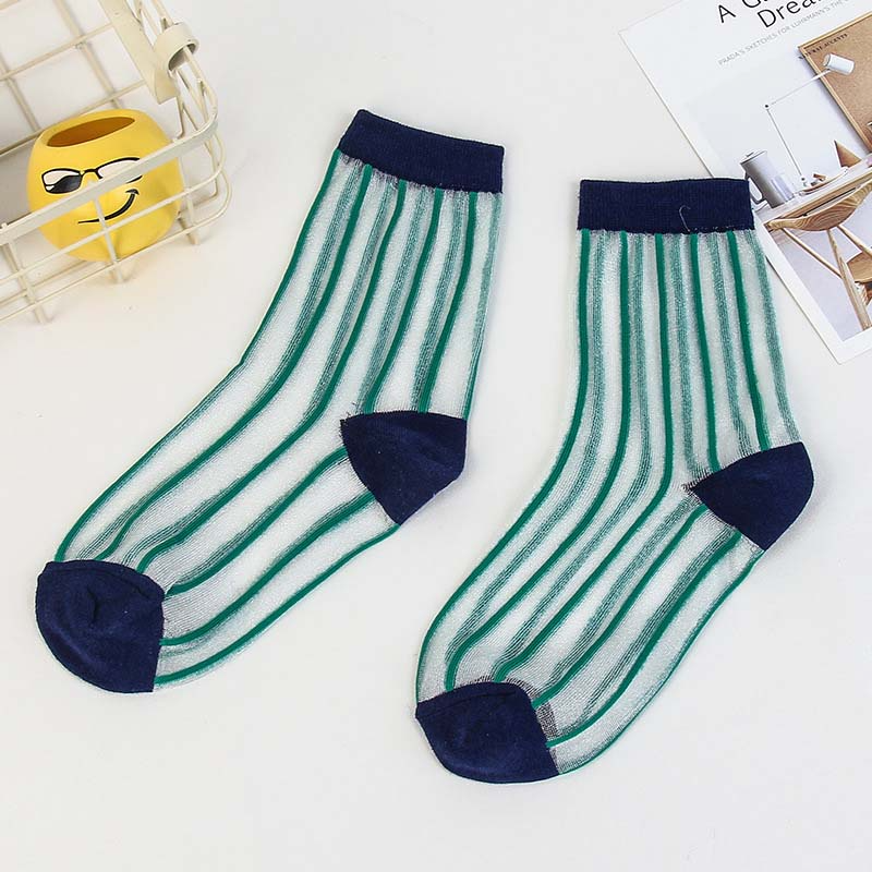 Transparent Stripe Crew Socks (2 Colours) – Ice Cream Cake
