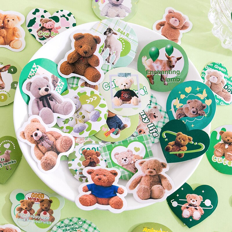 Y2K Teddy Bear Sticker Sets (45 Stickers) – Ice Cream Cake