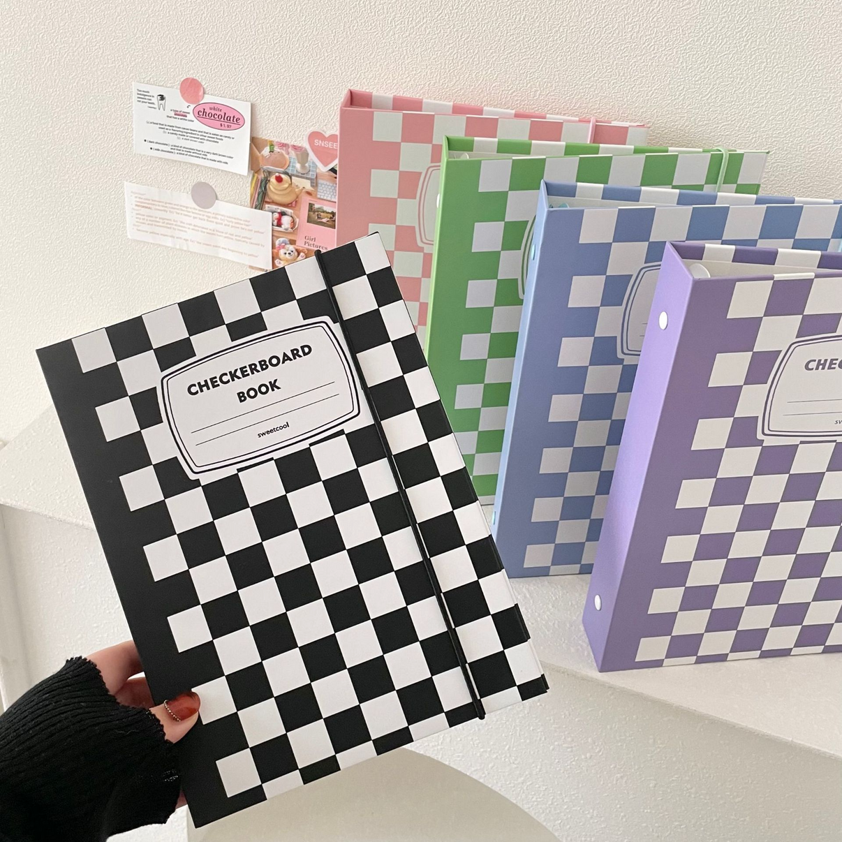 Checkerboard Notebook Photo Card Ring Binder (5 Colours) – Ice Cream Cake