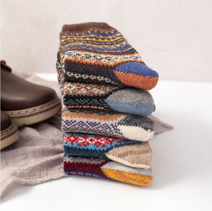Nordic Pattern Crew Socks (5 Colours) – Ice Cream Cake